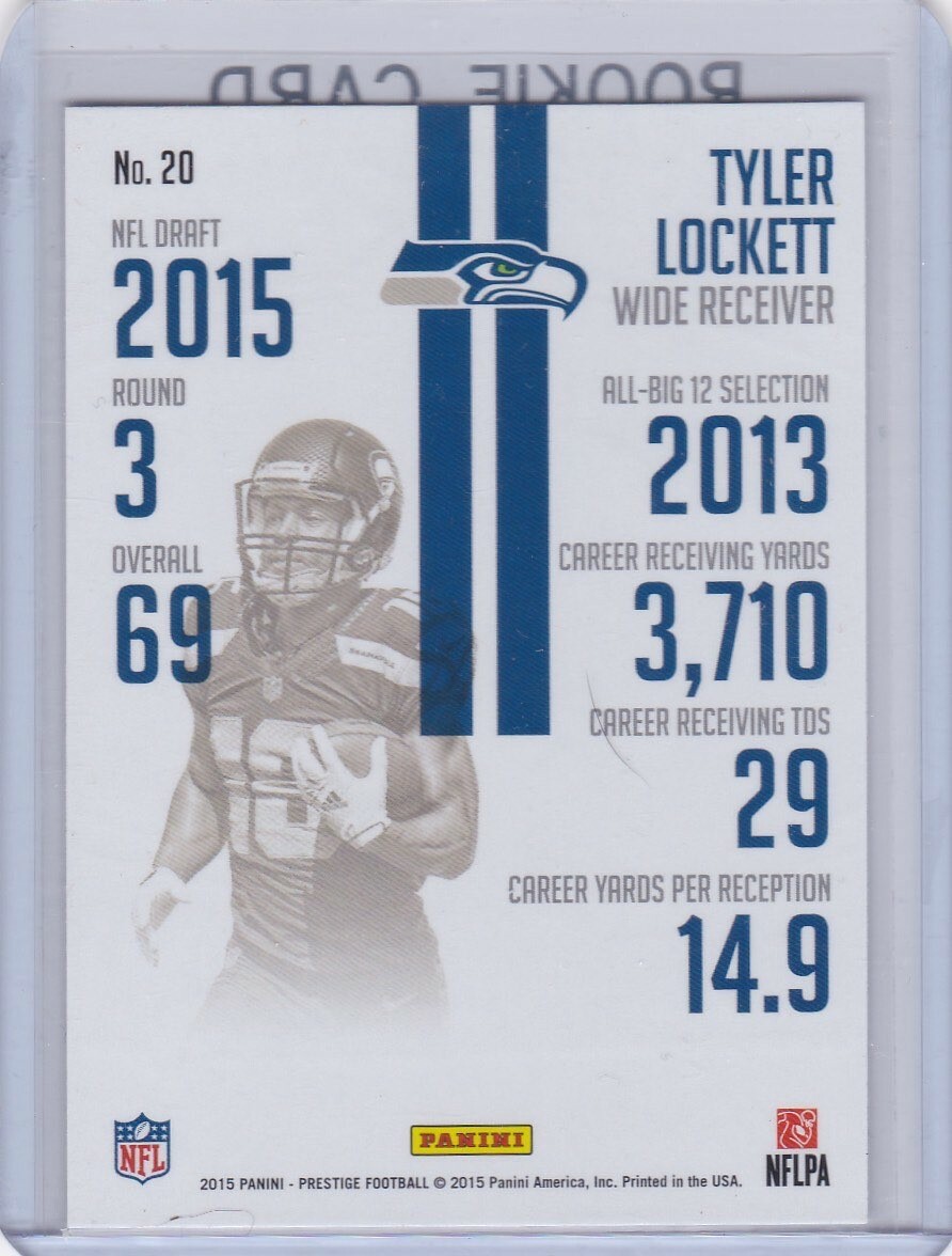 TYLER LOCKETT ROOKIE CARD 2015 Prestige Football RC Seahawks ...