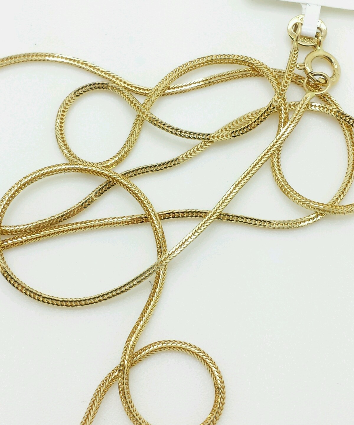 14k Solid Yellow Gold Foxtail Square Box Wheat Necklace Chain 20" 0.8mm ...