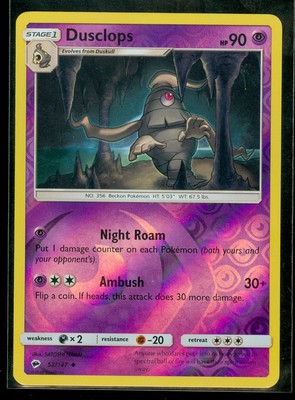 Pokemon DUSCLOPS 52/147 - Burning Shadows Rev Holo - MINT! | eBay