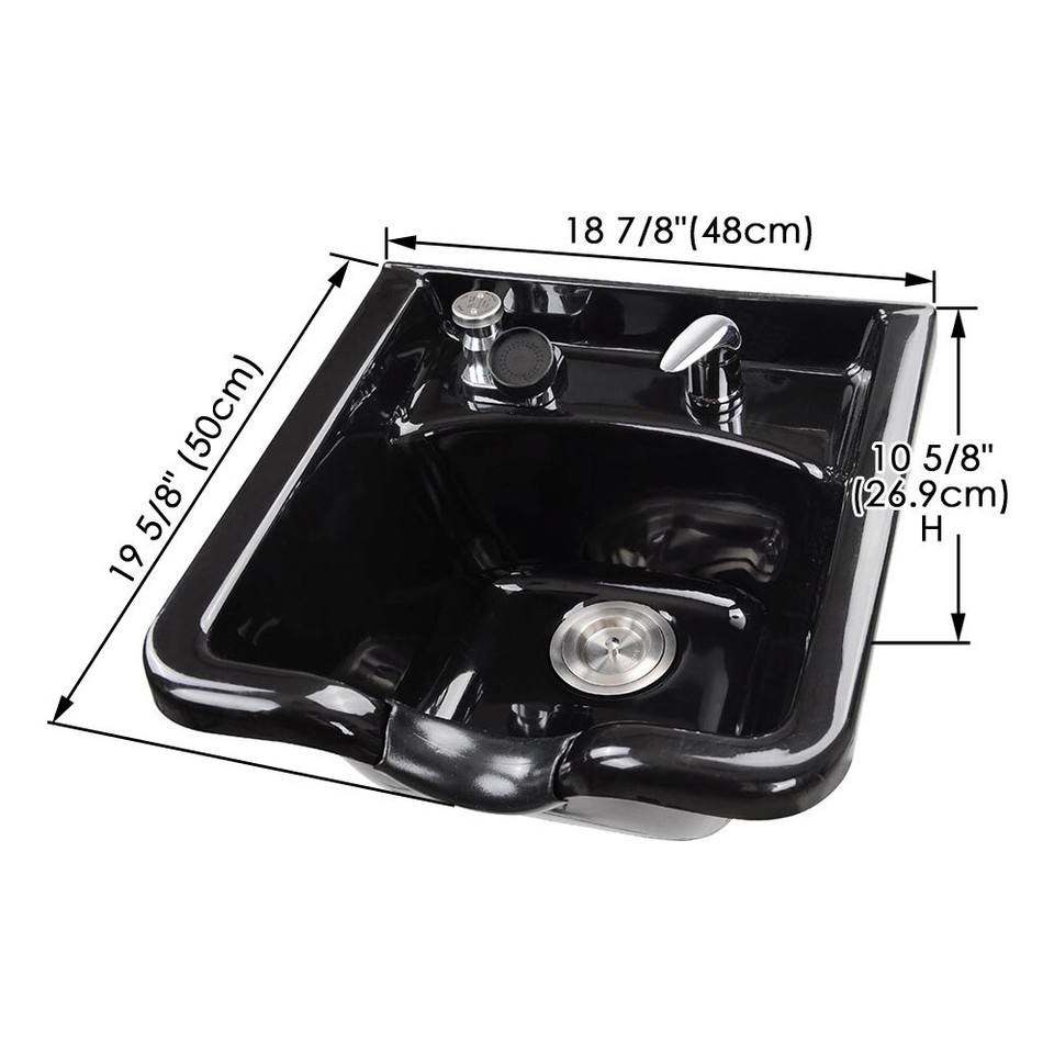 Byootique Shampoo Bowl Hair Sink w/ Gel Neck ,Vacuum Breaker Barber ...