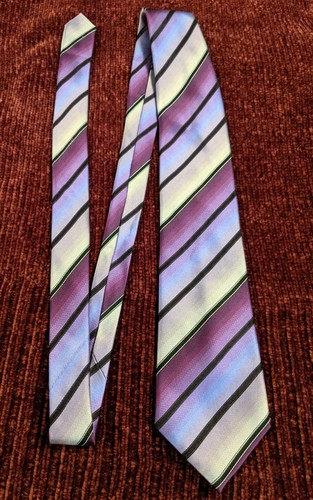 MENS ALFANI SPECTRUM Purple Charcoal Stripe NECK TIE | eBay