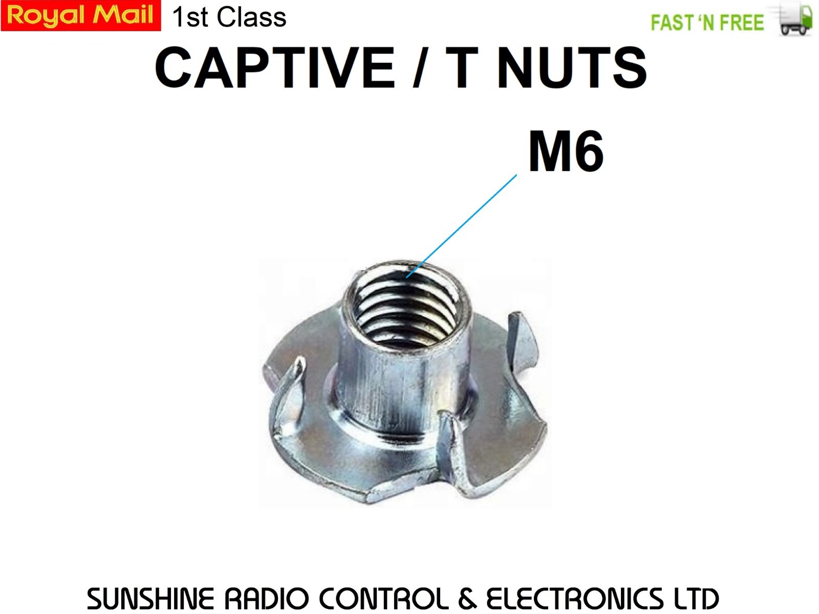 RC Captive Nuts Blind T Nuts M6 6mm Threads Wing Engine Mounts Pack Of ...