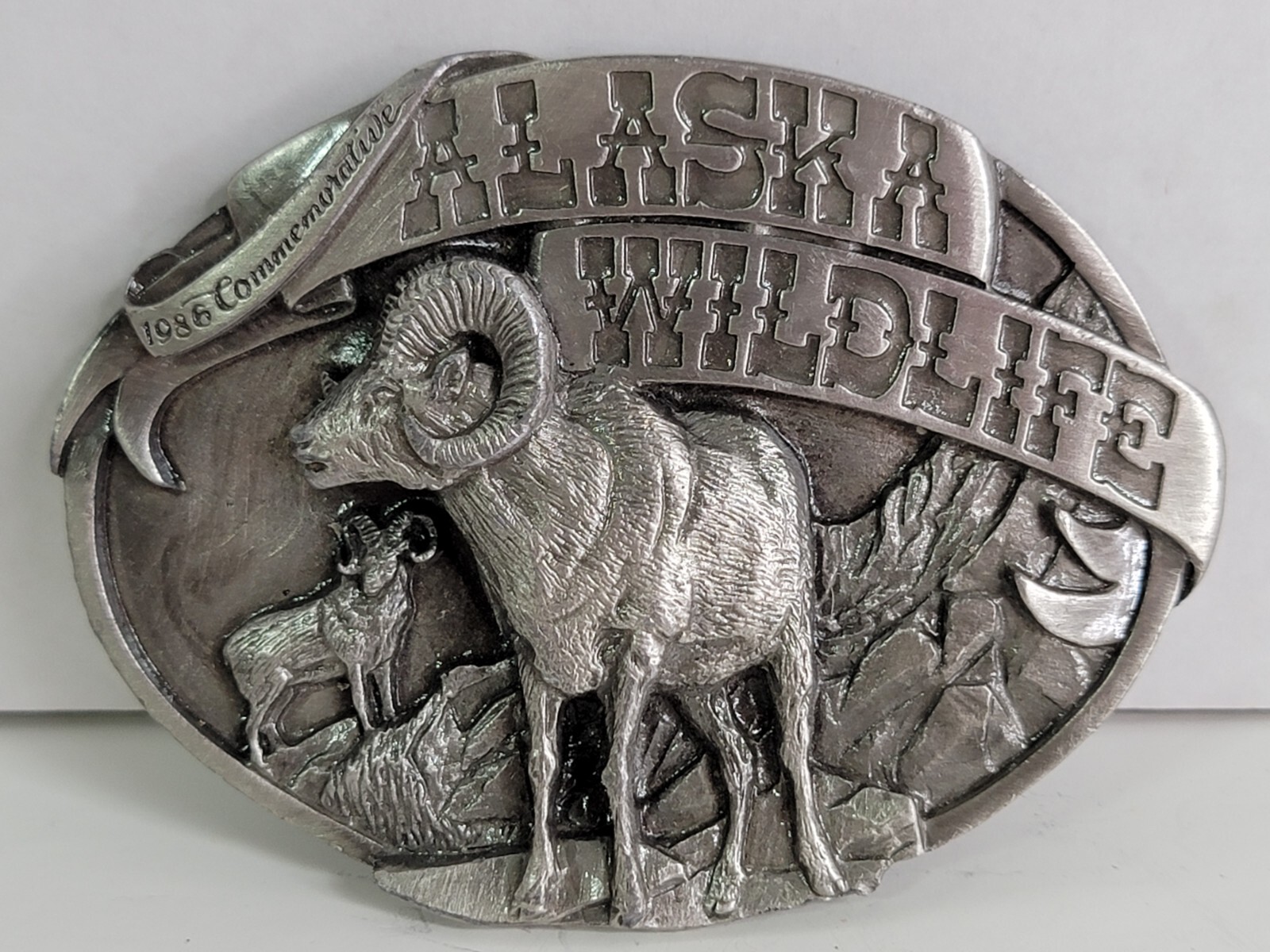 Alaska Wildlife Bighorn Dall Sheep Ram Belt Buckle Sp… - Gem