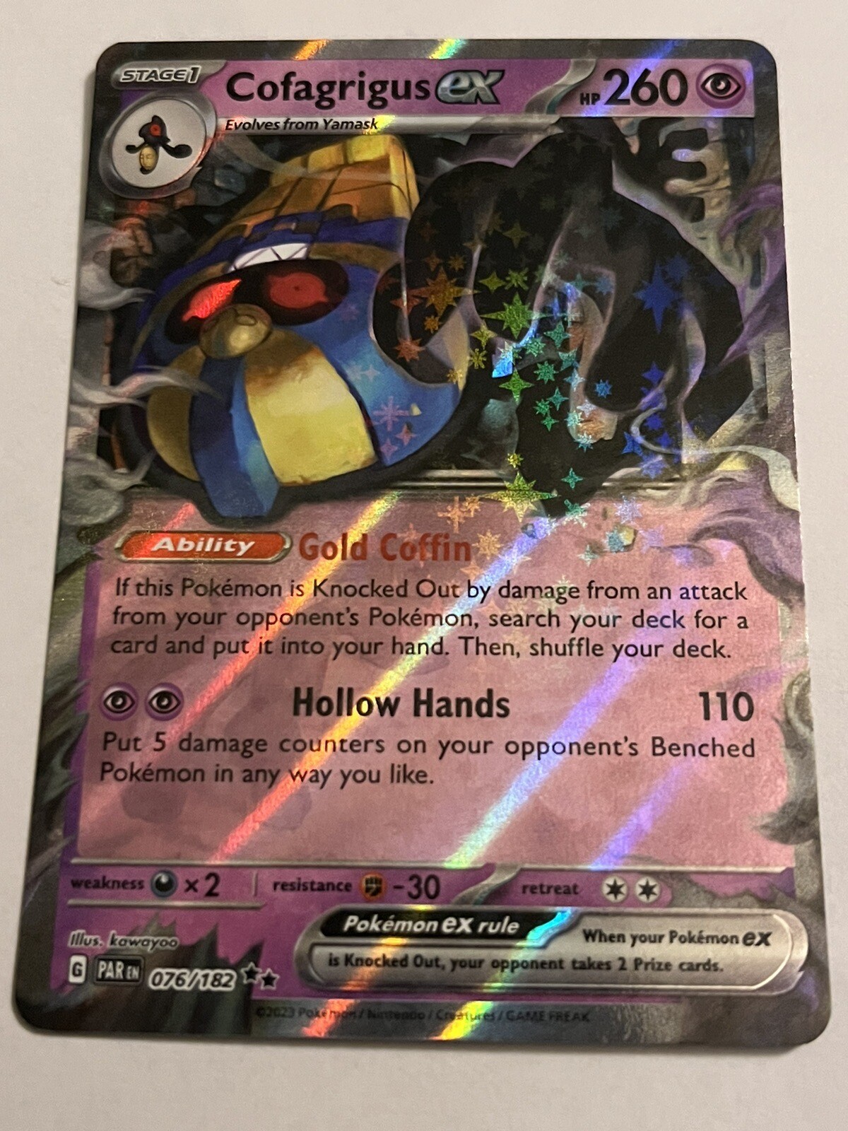 Pokémon TCG Cofagrigus ex Paradox Rift 076/182 Holo Double Rare | eBay