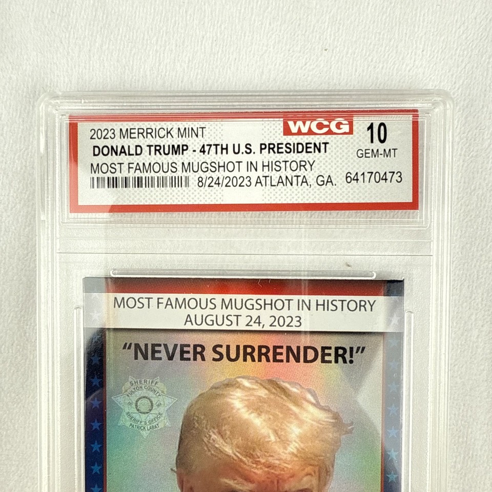 DONALD TRUMP - MUGSHOT COLLECTOR TRADING CARD - GRADED GEM MINT 10 ...