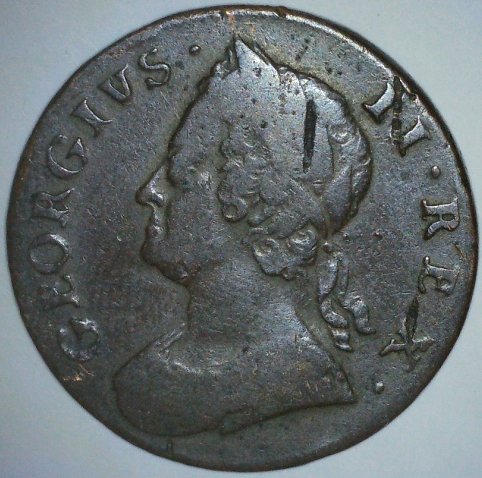 BRITAIN 1748 Half Penny King George II American Colonial Era England ...