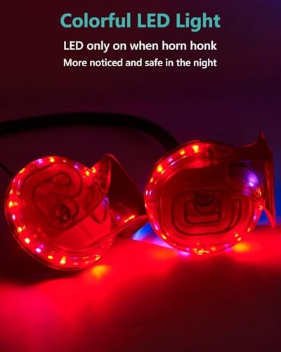 LED Horn 12V Loud Waterproof Transparency Color Light Horn Dual Tone ...