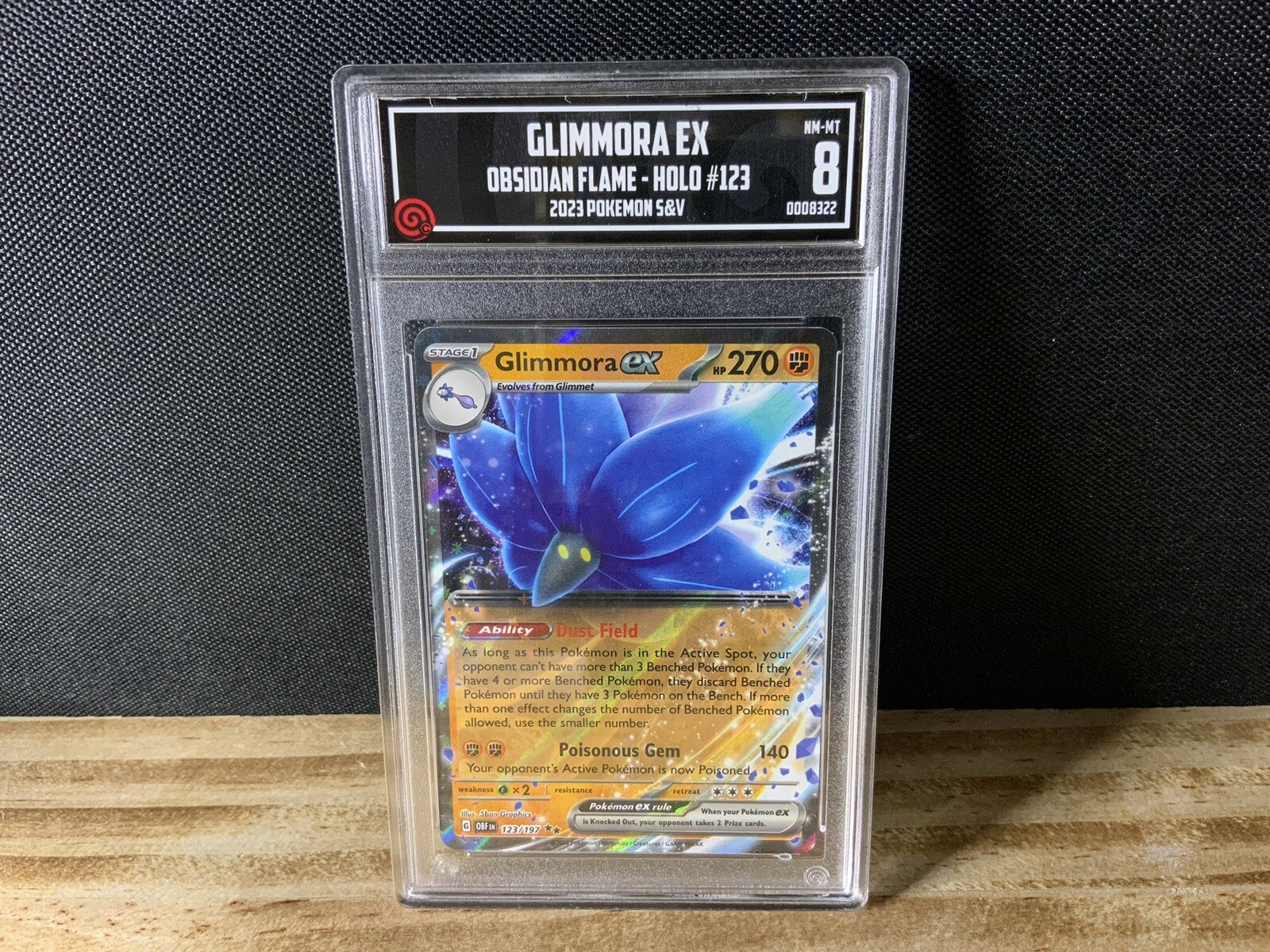 2023 POKEMON GLIMMORA EX 123/197 OBSIDIAN FLAMES TCCG 8 NM Mint Not PSA ...