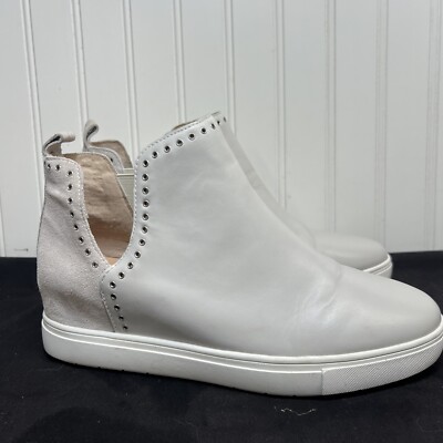 Chelsea & Violet Milo Leather Grommets Pull on Boots LT Grey Size 10M ...