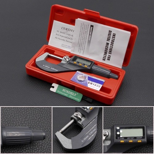 Professional 0-25mm ABS Digital Electronic Micrometer Outside 0-1"/0. ...