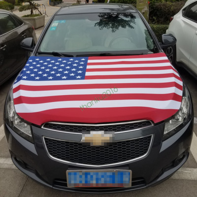 Car Engine Hood Cover Flag Bonnet Banner 3.3X5FT American Flag Elastic ...