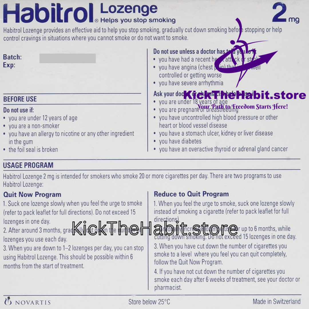 Habitrol Lozenge 2mg Mint 648 Pieces - Sugar Free - Nicotine - Quit ...