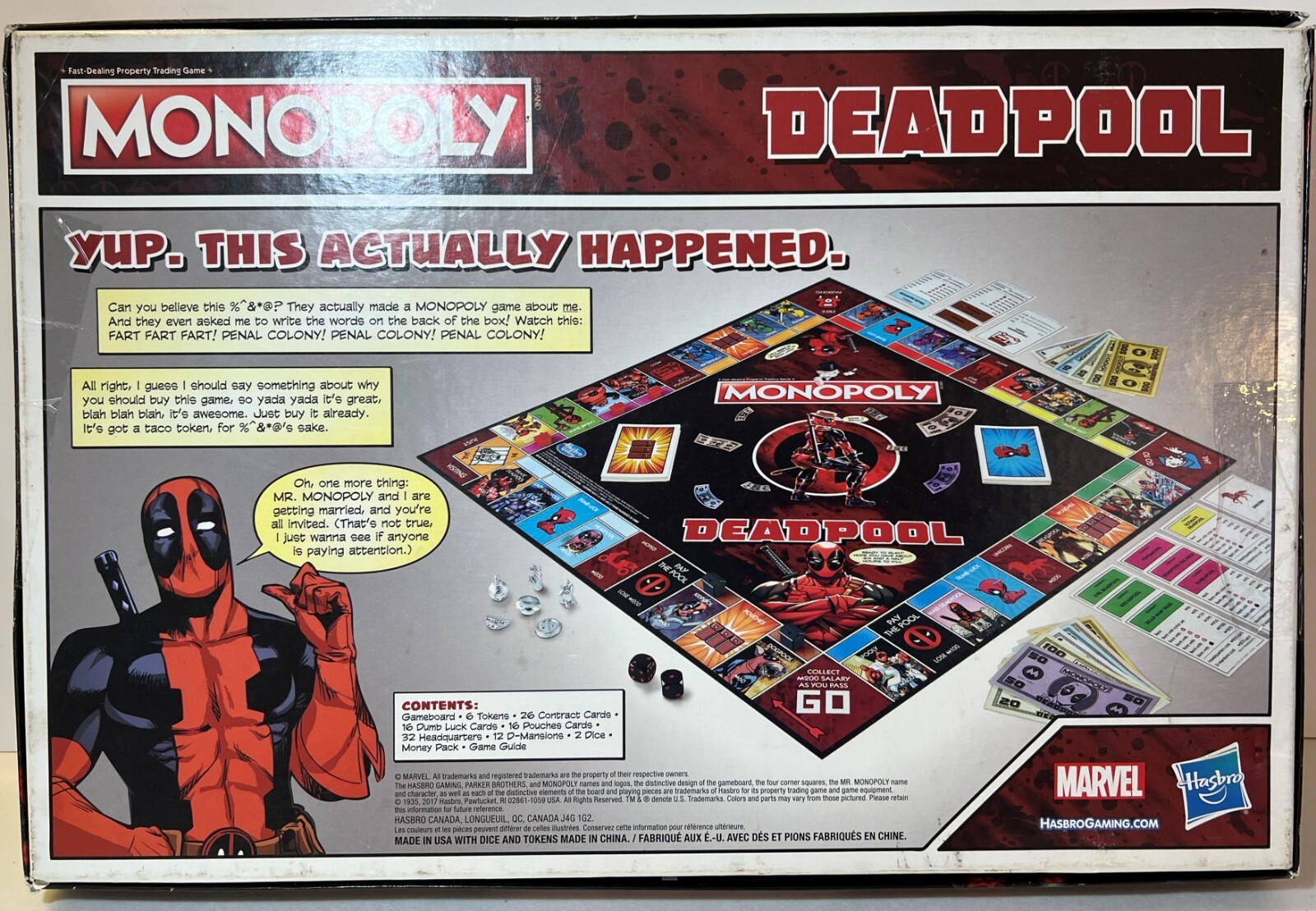 MONOPOLY Deadpool Edition Marvel Monopoly Board Game Collectible | eBay