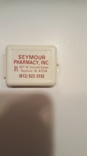 Vintage Seymour Pharmacy, Seymour, Indiana, Pill Box/case small flat ...