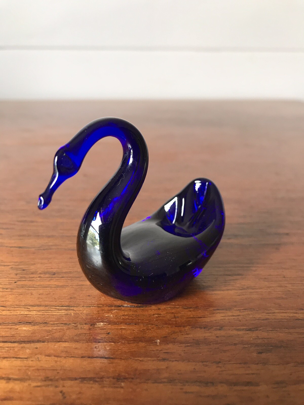 Vintage Cobalt Blue Glass Swan Figurine No Makers Mark | eBay