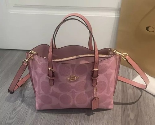 COACH Molly Tote Bag 25 Signature Canvas Pink CAL50 Outlet NEW | eBay