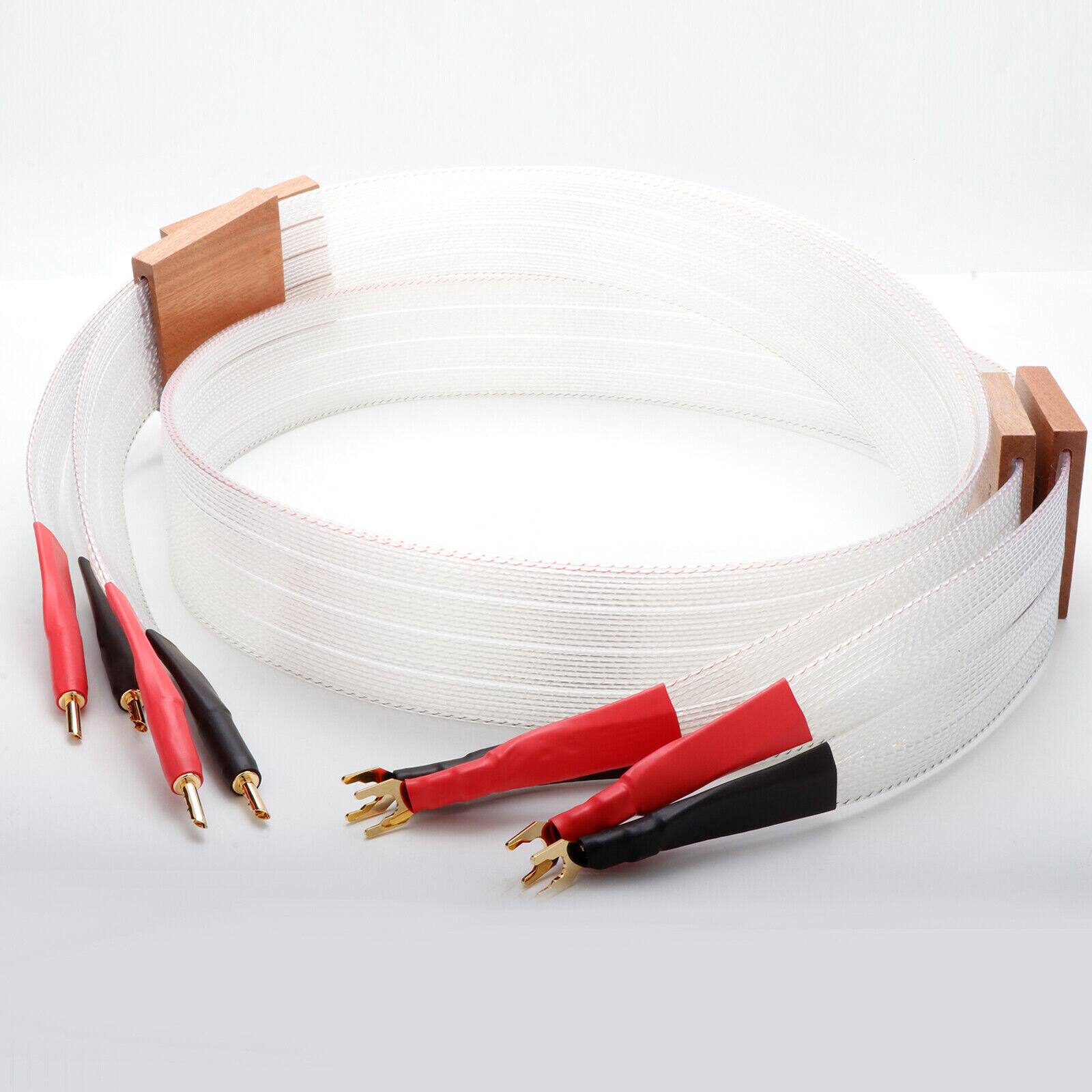 Pair Audiophile HiFi Speaker Cable Loudspeaker Line Spade/Banana Plug ...