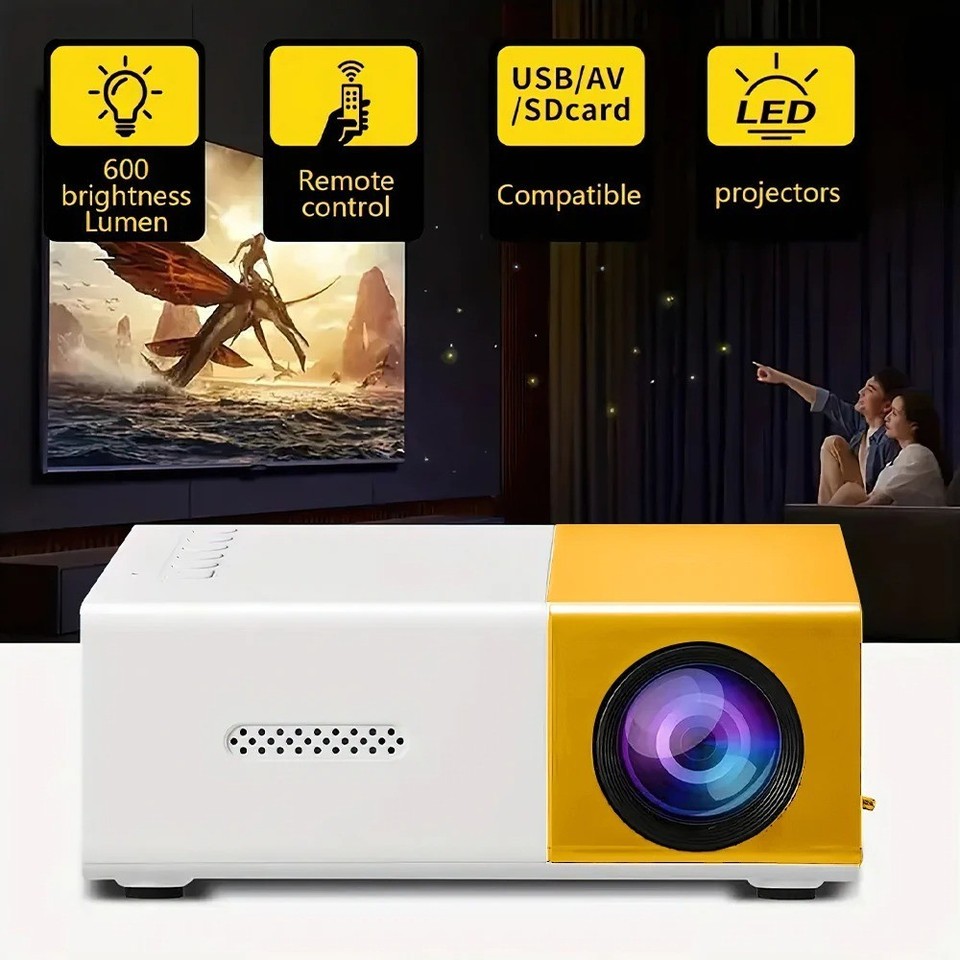 Portable Wired Projector Mobile Phone LED Mini Home Video 720p Hd gift ...