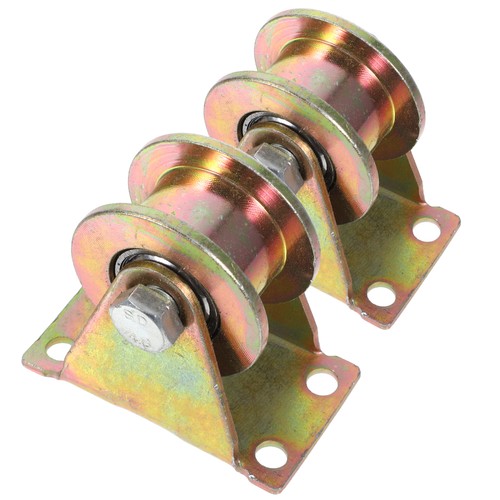 2pcs Lifting Rope Pulleys Wire Rope Track Pulley Rollers Metal Wheel ...