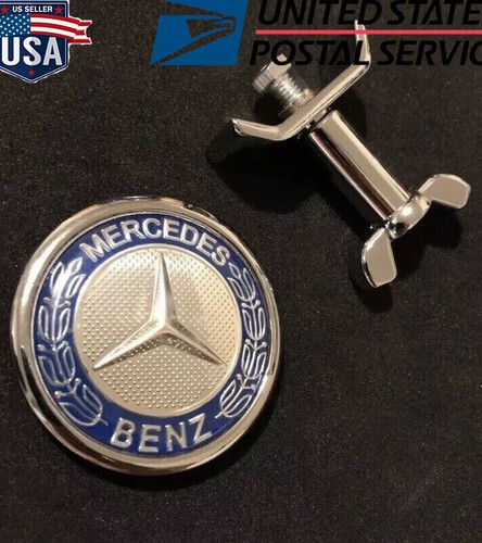 Mercedes Blue Hood Logo 45mm Emblems Medallion Badge Metal for Mercedes ...