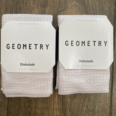 2X Pack Of 3 = 6 Geometry 10"x10" Dishcloth Houston Wood Dish Cloth New ...