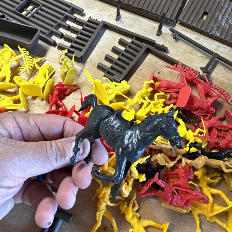 2)Tim Mee Toy FORT WEST Sets for Parts COWBOYS & INDIANS Horse ...