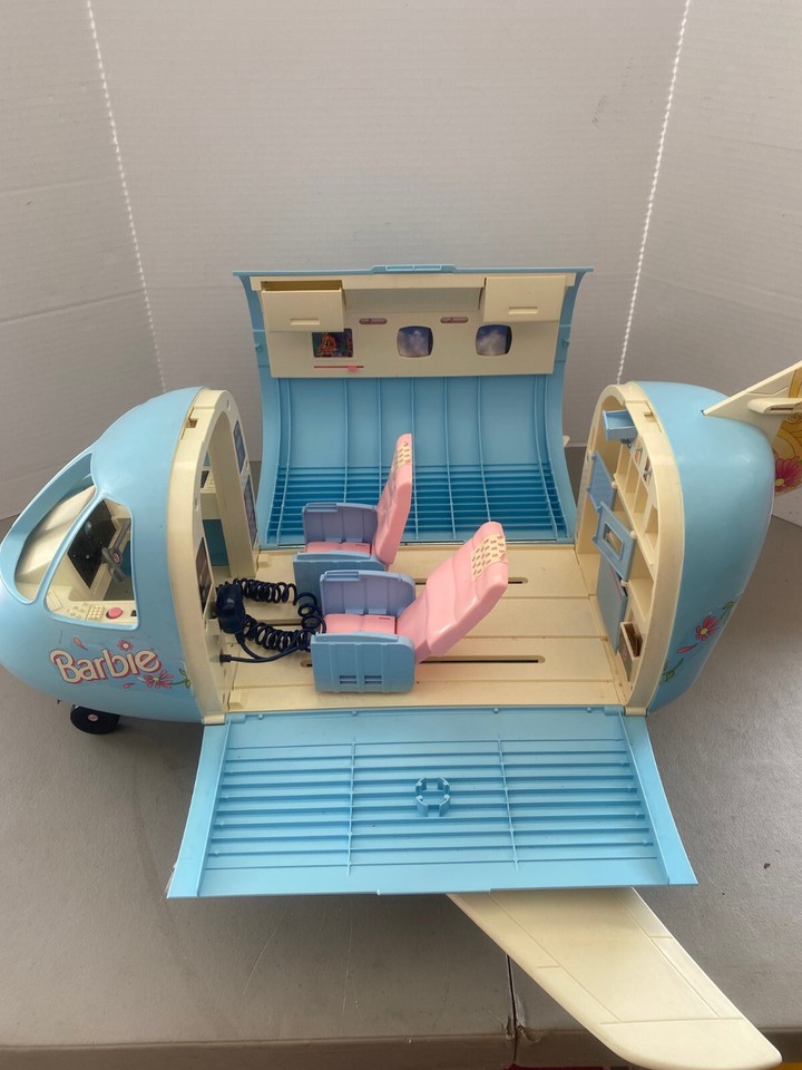 Vintage Mattel Barbie Doll Blue Jumbo Jet Airplane Plane 1999 | eBay