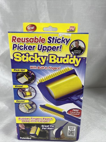 Sticky Buddy Reusable Picker Upper Lint Roller Pet Hair Remover As Seen ...