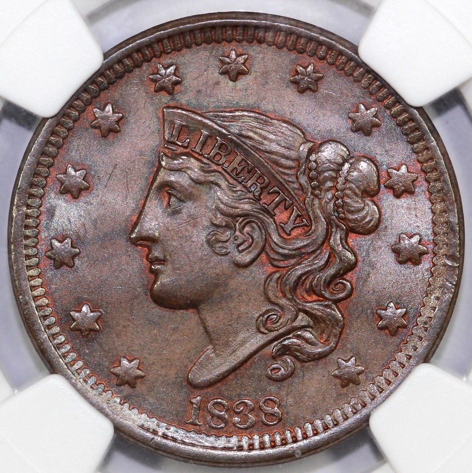 1838 1c N-3 Coronet or Matron Head Large Cent NGC MS 65 BN | eBay