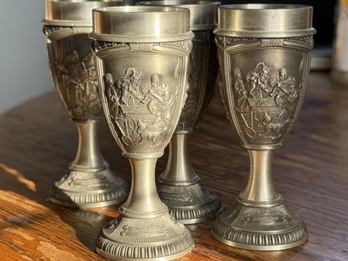 German Victorian Era Pewter Goblet 4 Piece Set Vintage | eBay