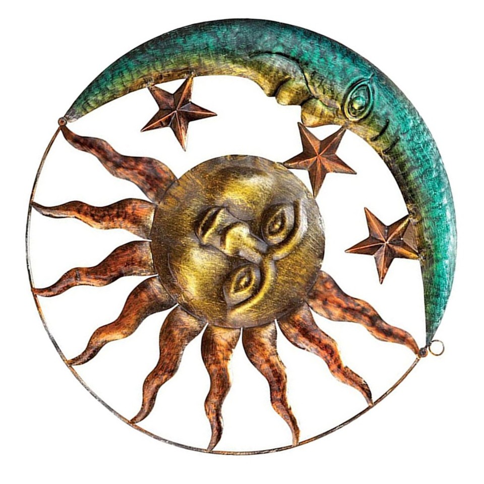 Diameter Iron Sun Moon Pendant Unique Wall Hanging Decoration for Home ...