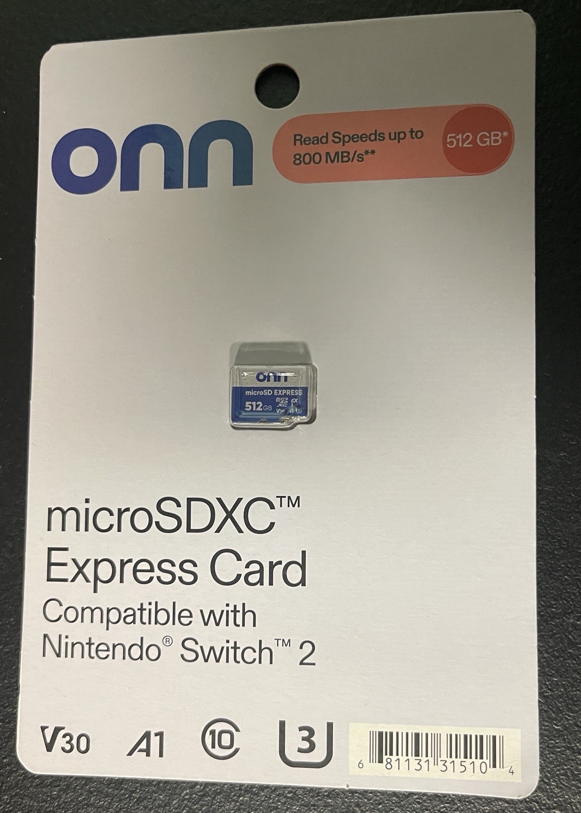 Onn 512GB Micro SD Express Card Nintendo Switch 2, New Sealed On Hand ...