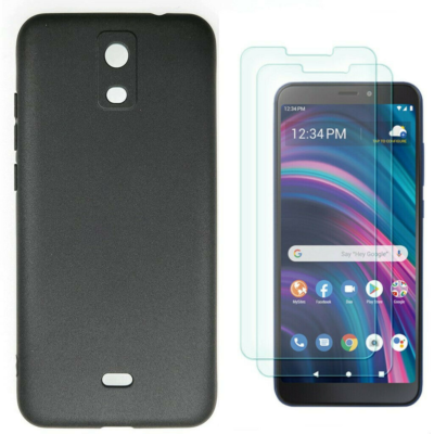 For BLU View 3 B140DL Phone Case TPU Silicone Cover+2X Glass Screen ...