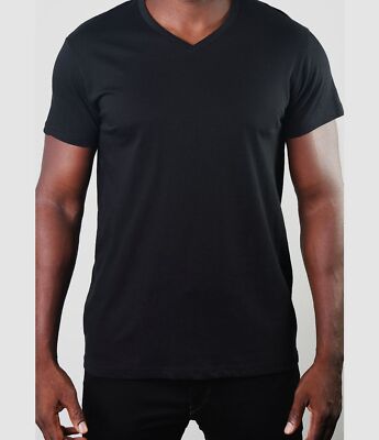 $20 Members Only Men's Black V-Neck Short-Sleeve Cotton Casual T-Shirt ...