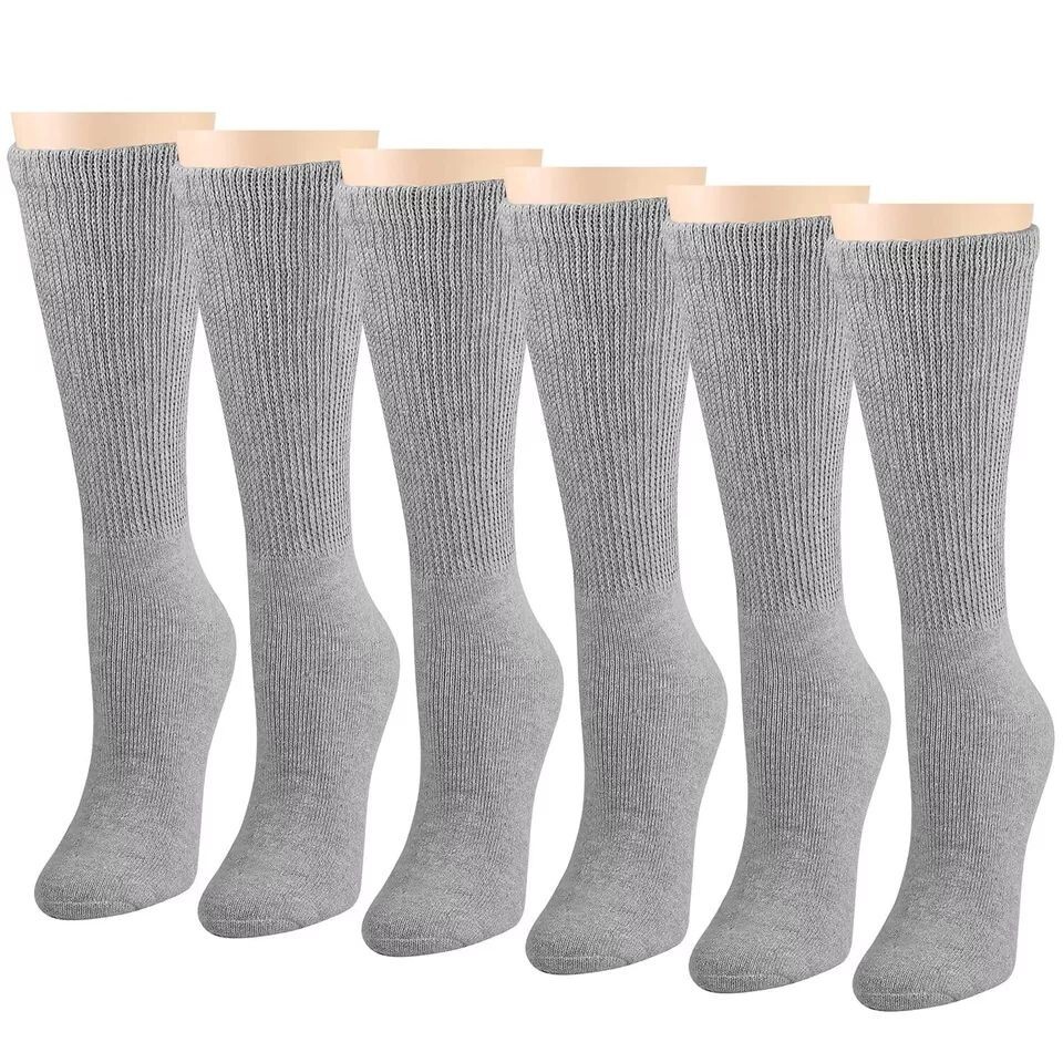 Wholesale Bulk Men Diabetic Grey Crew Socks Health Circulatory Cotton ...