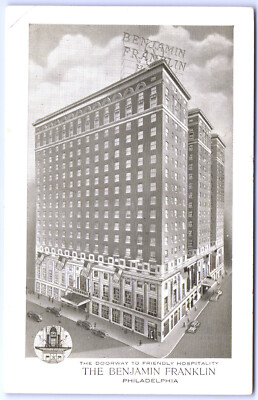 Postcard PA Pennsylvania Benjamin Franklin Hotel Philadelphia UNP D2 | eBay