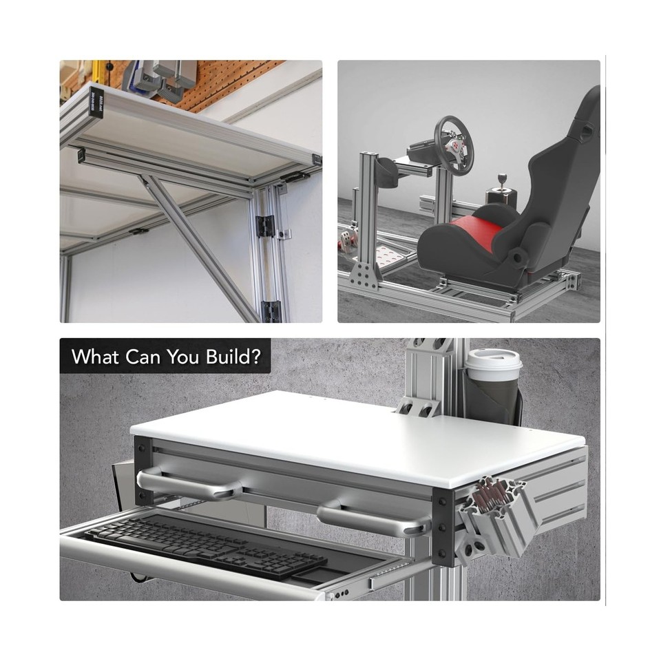 8020, 4081, 10 Series, Aluminum 5 Hole L Flat Plate Bracket Straight ...