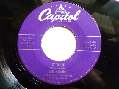 BOB MANNING 45 RPM 7" VINYL - Good-bye | eBay
