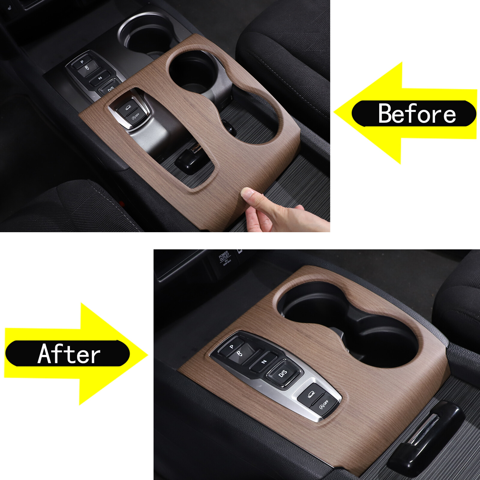 Pear Wood Pattern Gear Shift button Panel Trim Cover For Honda ...