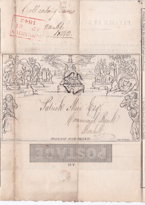 1842 QV GLASGOW 1d MULREADY ENVELOPE MX A16 TO COMMERCIAL BANK ...