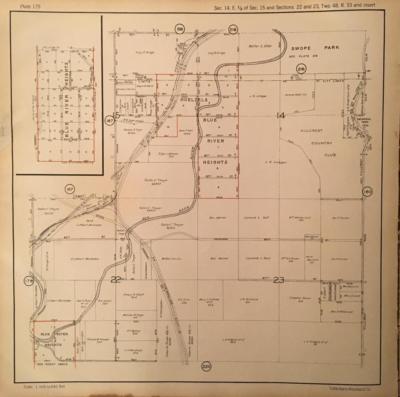 1925 KANSAS CITY MISSOURI BLUE RIVER HILLCREST COUNTRY CLUB ATLAS MAP ...