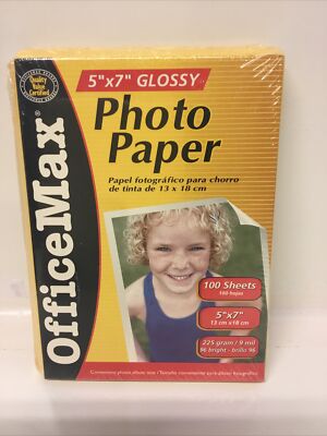 Office Max Photo Paper 5x7 Glossy 100 Sheets, Heavyweight 225g; for ...