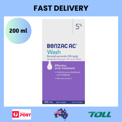 Benzac AC Daily Face Body Wash Cleanser Fix Acne Pimples 5% Benzoyl ...