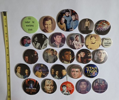 VINTAGE STAR TREK PROMO PIN LOT SPOCK KIRK SIGNED Q MOVIE TV TOS FAN ...