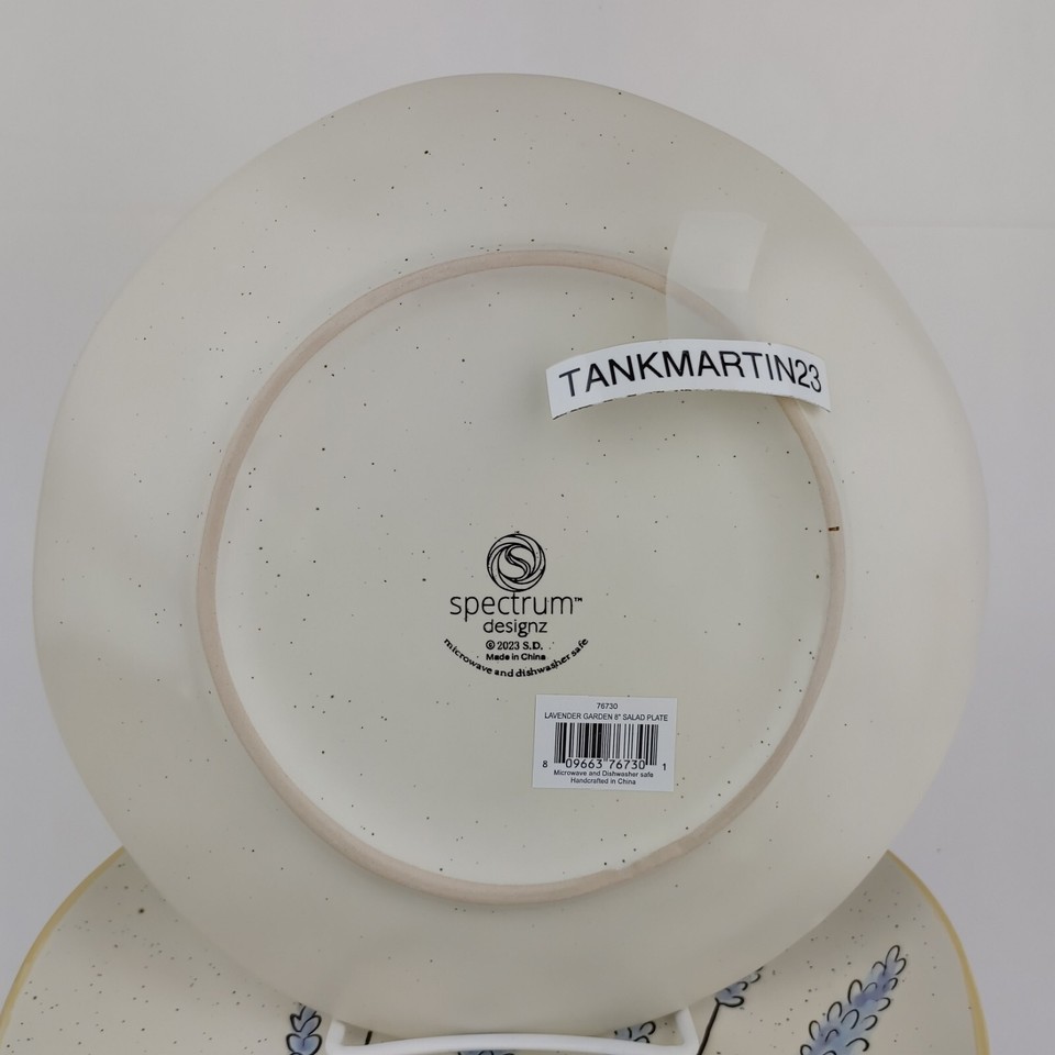 Set of 4 Spectrum Designz Lavender Flowers Garden w/ Bees Ceramic Salad ...