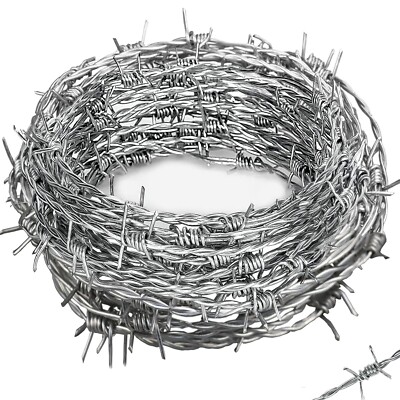 4 Point Barbed Wire, 18 Gauge Real Barb Wire Roll 40 Feet Barbwire for ...