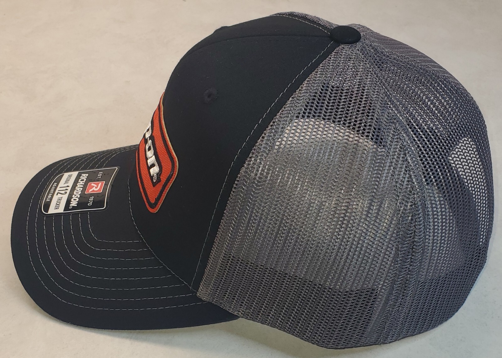 Snap-on Patch on Richardson 112 Trucker Hat Snapback Black/Charcoal | eBay