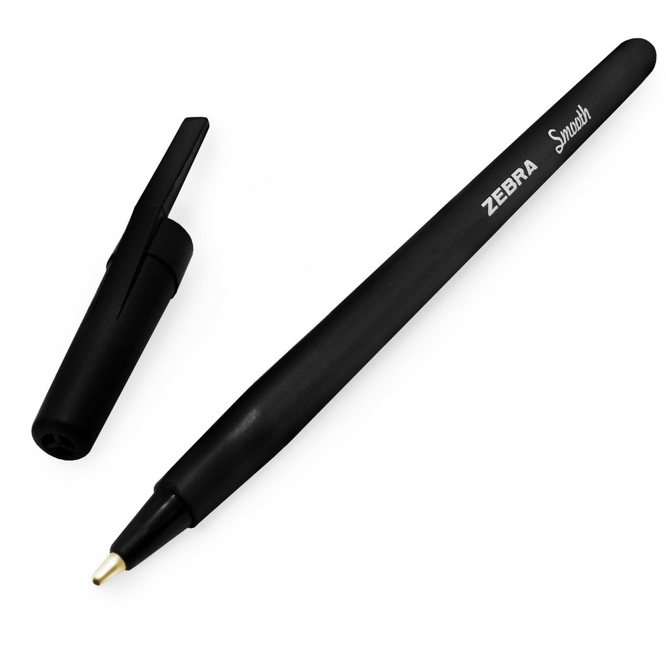 Zebra Smooth Stick Ballpoint Pens - 0.7mm Nib - Black - Pack of 50 ...