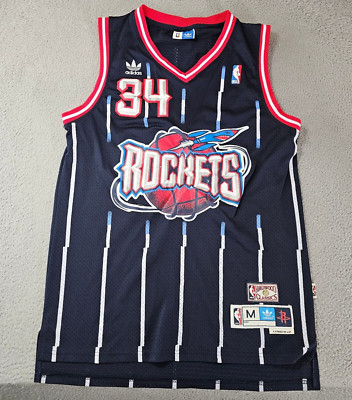 Houston Rockets #34 Hakeem Olajuwon Adidas Jersey Medium +2 Hardwood ...