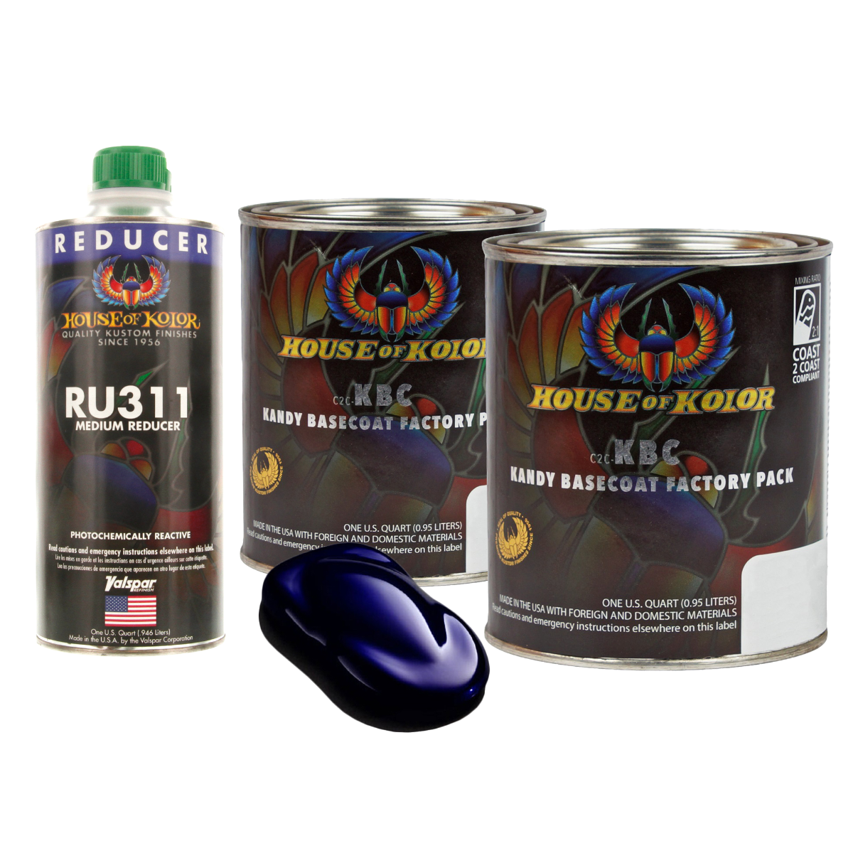 House Of Kolor C2C-KBC05 Cobalt Blue Kandy Basecoat 2 Quart Kit + Medium Reducer 806298324527| eBay